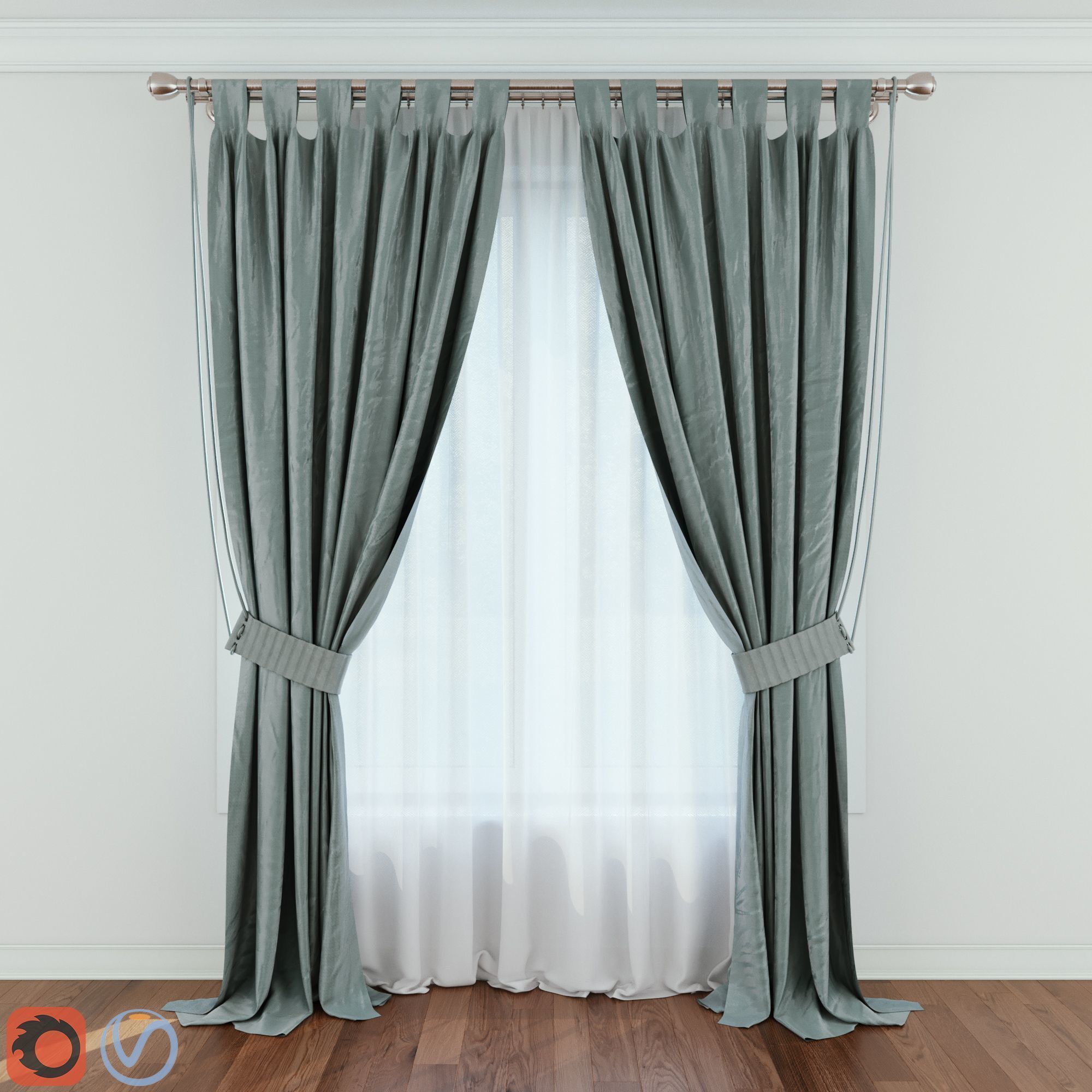 Modern Curtain 10 3D model | CGTrader
