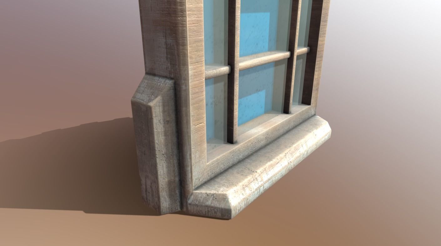 Wooden window with textures and UV map 3D model | CGTrader