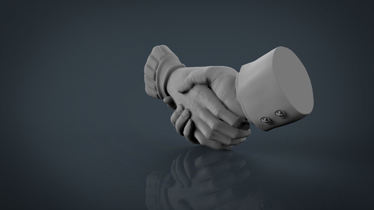 Shake hands 3D model 3D printable | CGTrader