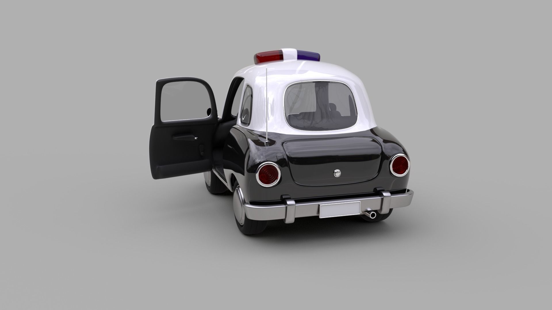 Cartoon Police Car Rig 3D model rigged | CGTrader