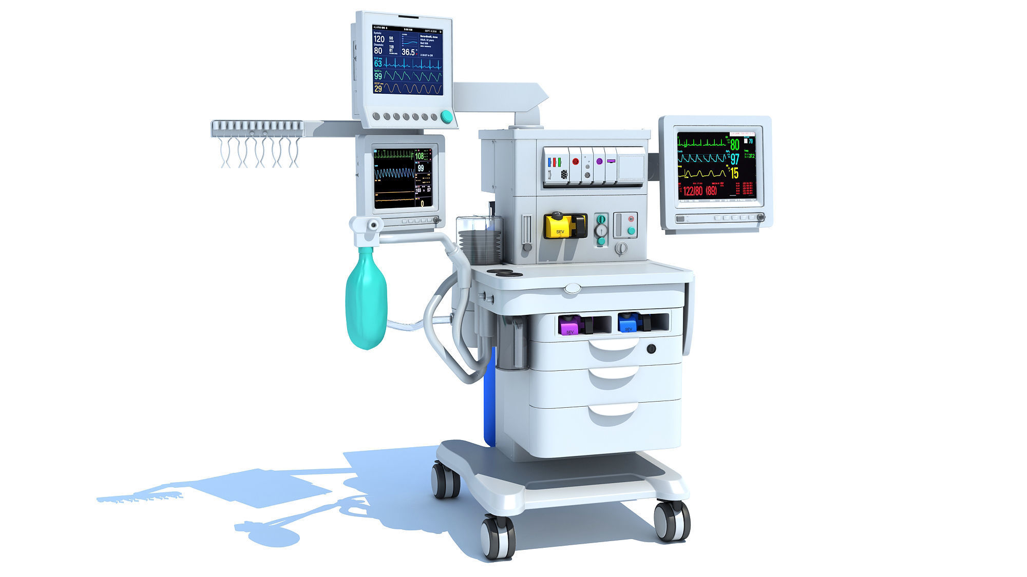 Anesthesia Respiratory Workstation Machine 3D model | CGTrader