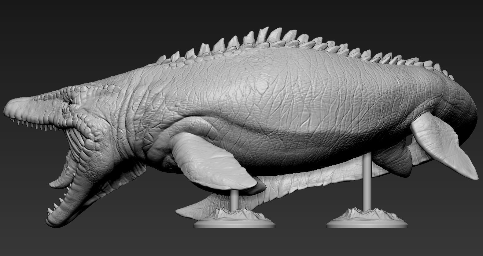 Mosasaurus pair of fish 3D model 3D printable | CGTrader