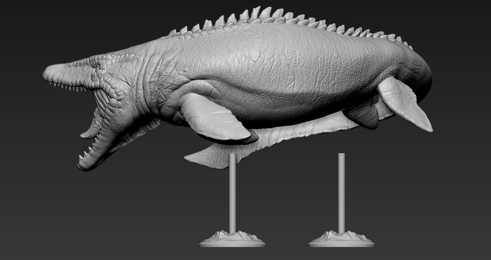 Mosasaurus pair of fish 3D model 3D printable | CGTrader