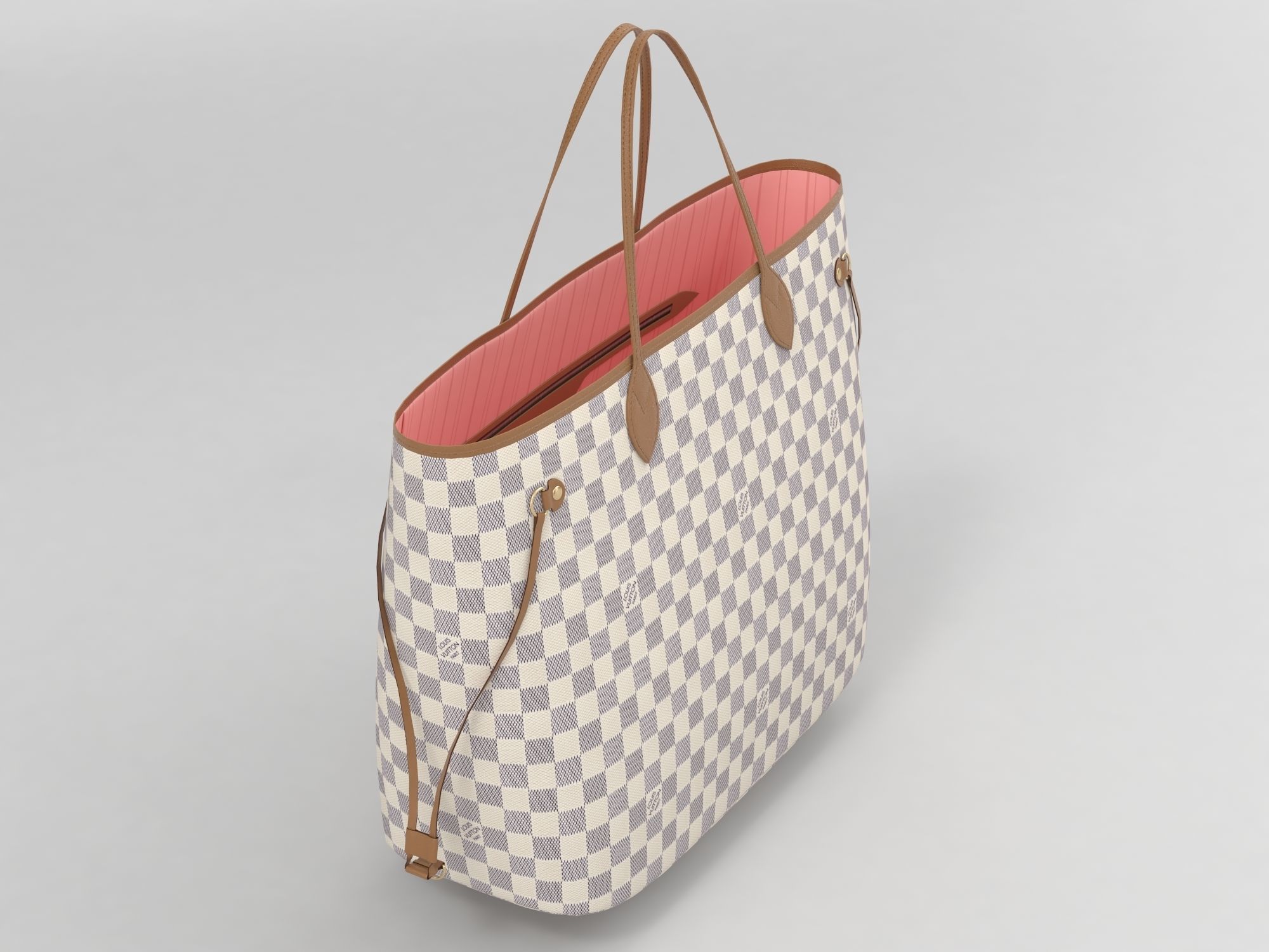 3D model Louis Vuitton Neverfull GM Damier Azur Rose VR / AR / low-poly ...