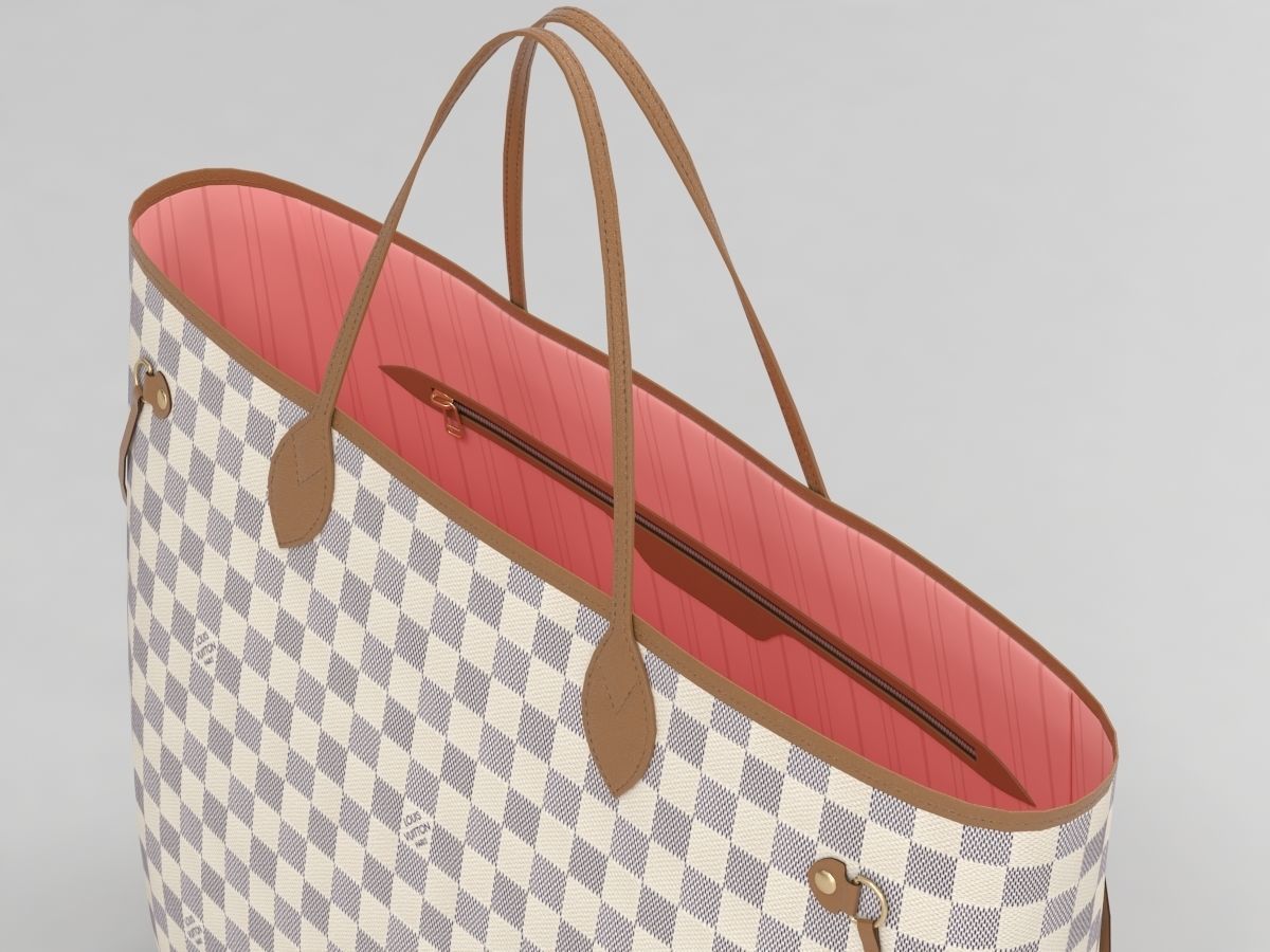 3D model Louis Vuitton Neverfull GM Damier Azur Rose VR / AR / low-poly ...
