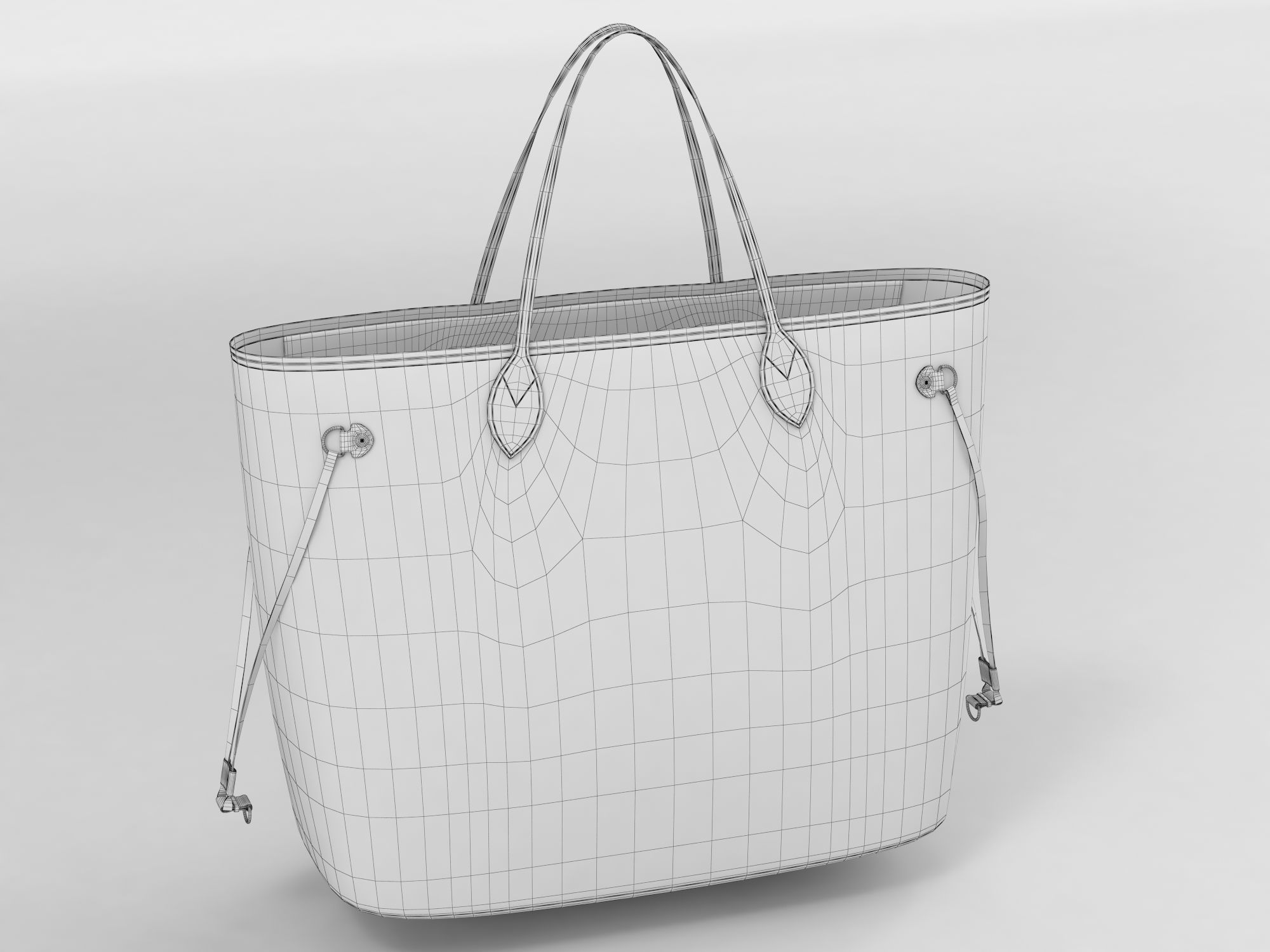 3D model Louis Vuitton Neverfull GM Damier Azur Rose VR / AR / low-poly ...