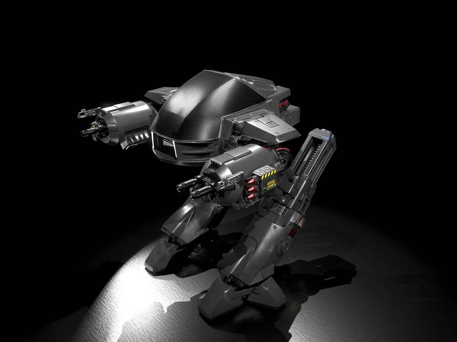 3D model ED 209 Battle robot from the Robocop movie series VR / AR ...