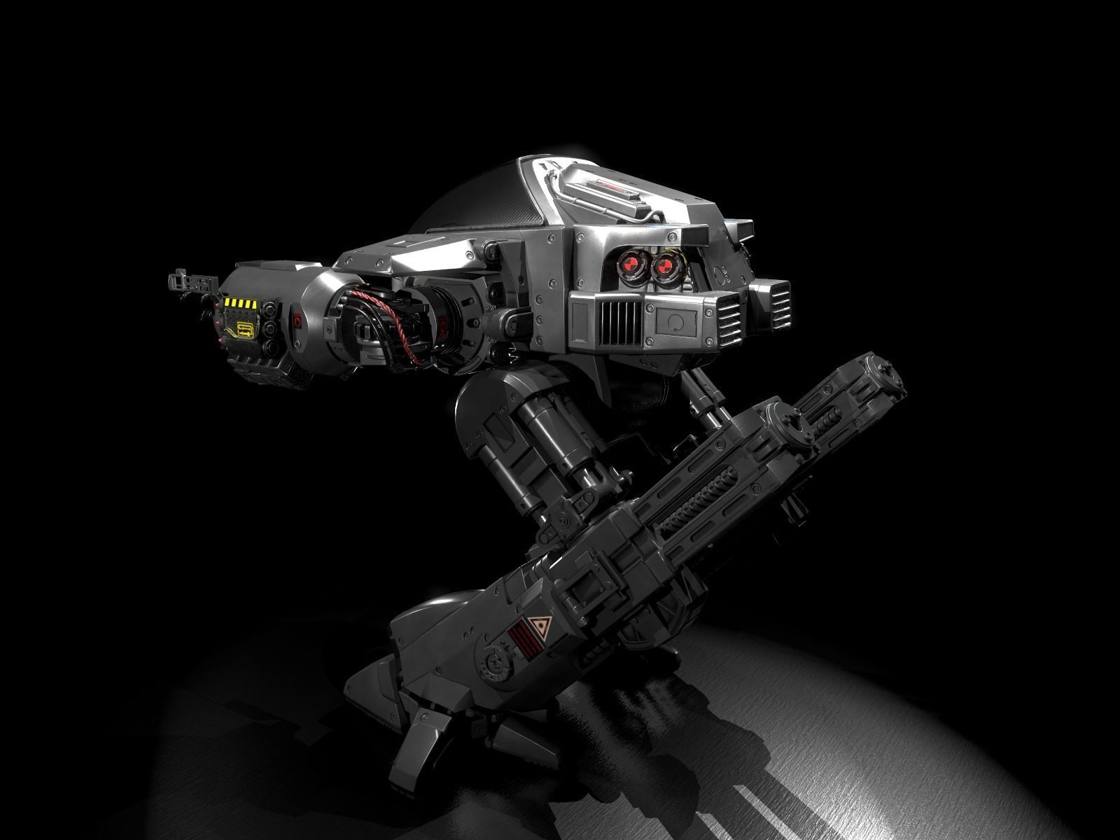 3D model ED 209 Battle robot from the Robocop movie series VR / AR ...