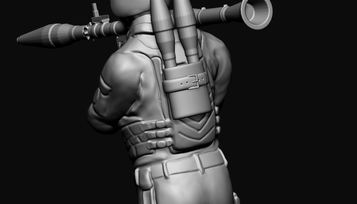 good luck soldier with a grenade launcher 3D model 3D printable | CGTrader