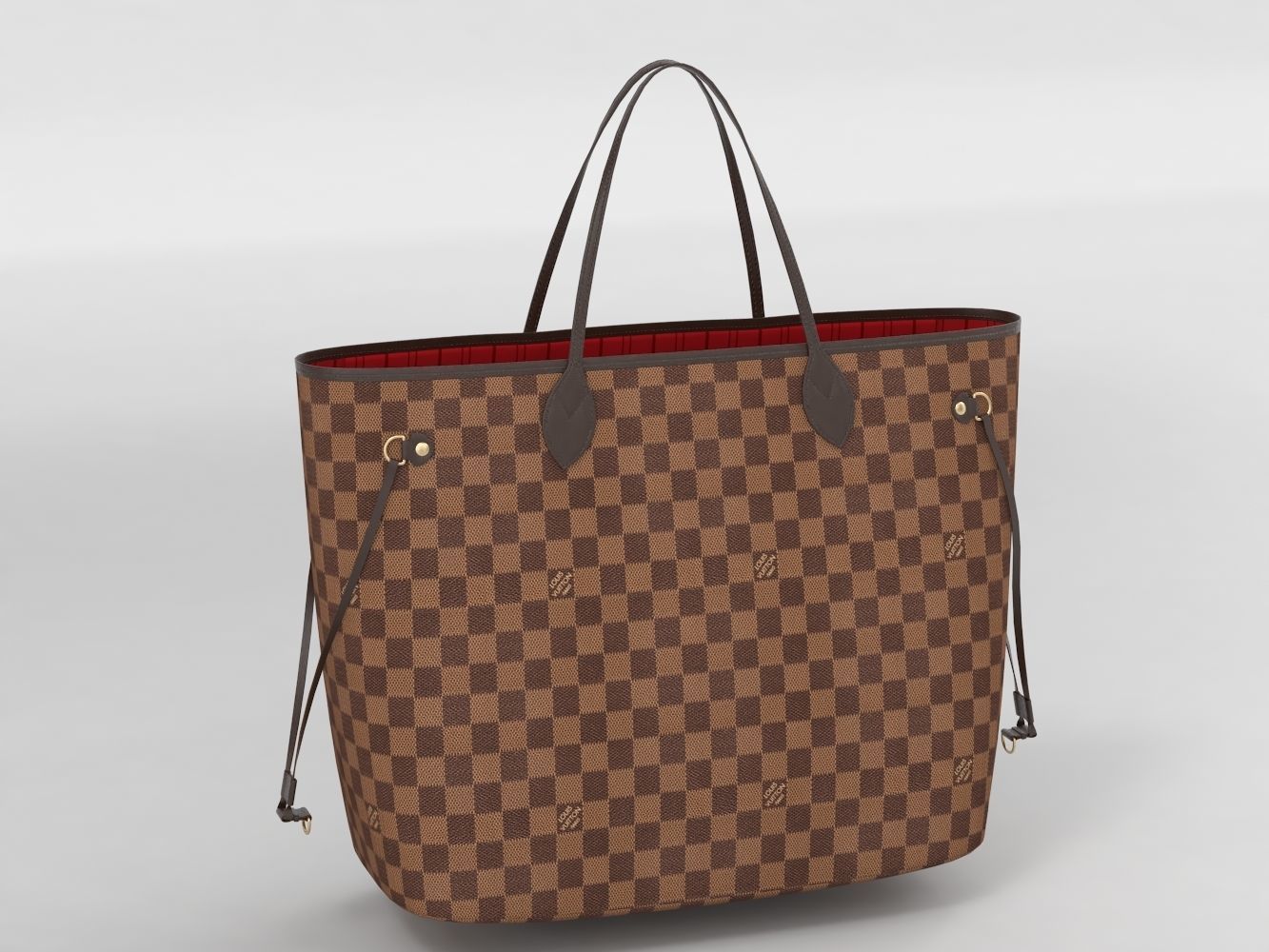 3D model Louis Vuitton Neverfull GM Damier Ebene VR / AR / low-poly ...