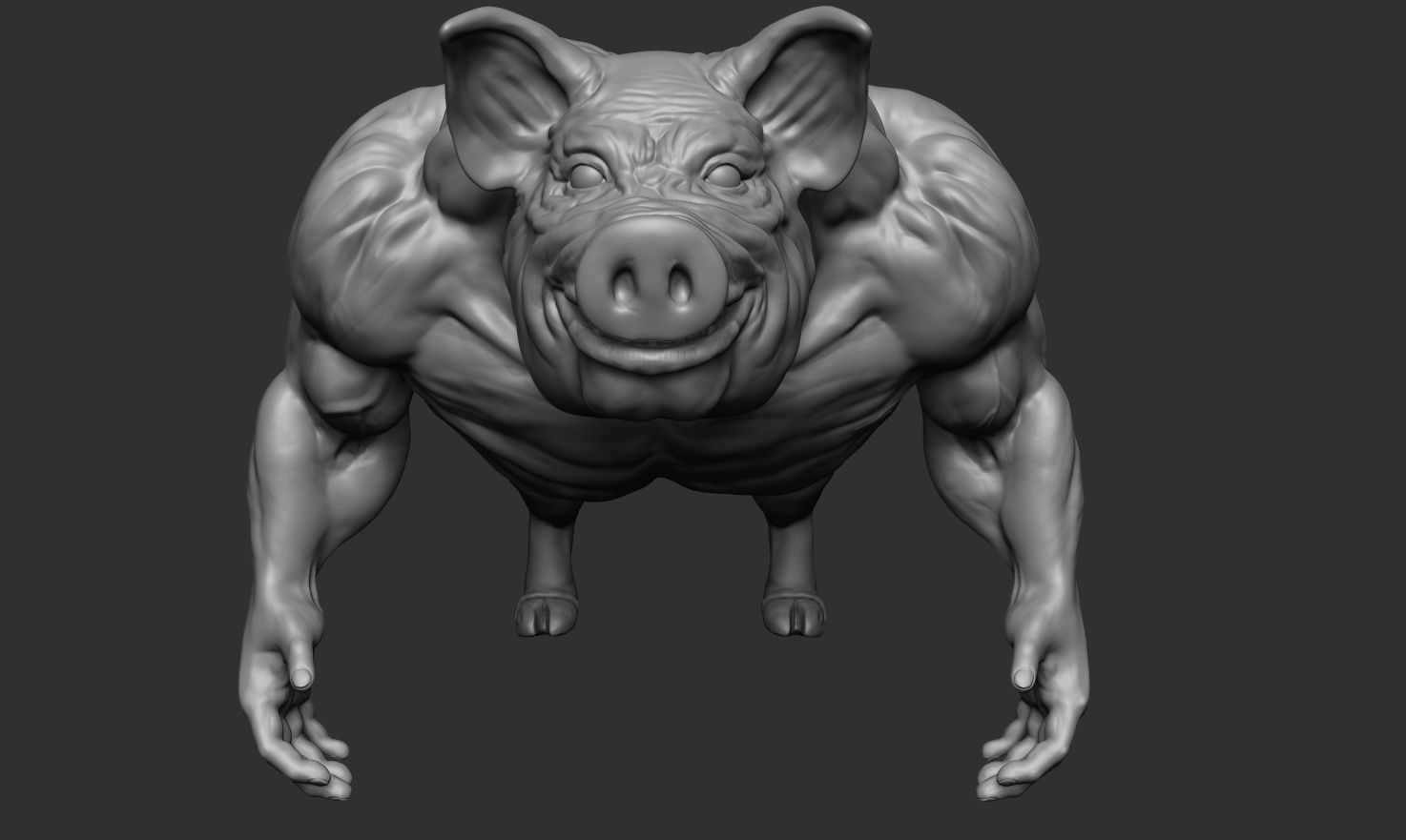 Mutant Pig - High poly sculpture 3D model free 3D model | CGTrader