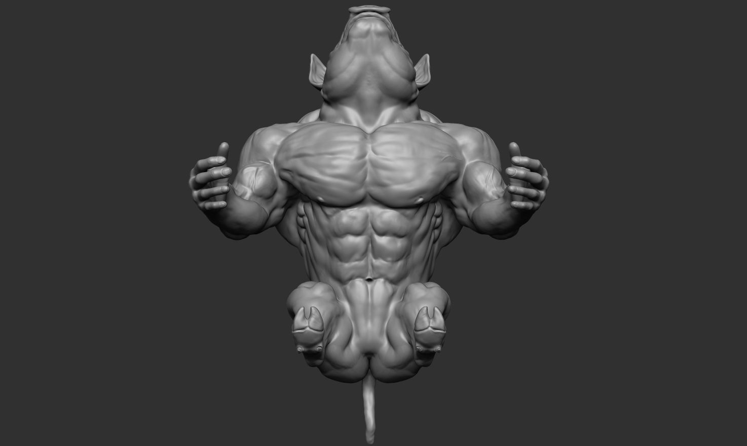 Mutant Pig - High poly sculpture 3D model free 3D model | CGTrader