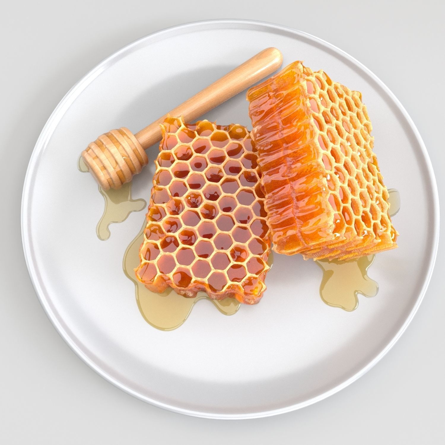 Honeycomb on plate 3D model | CGTrader