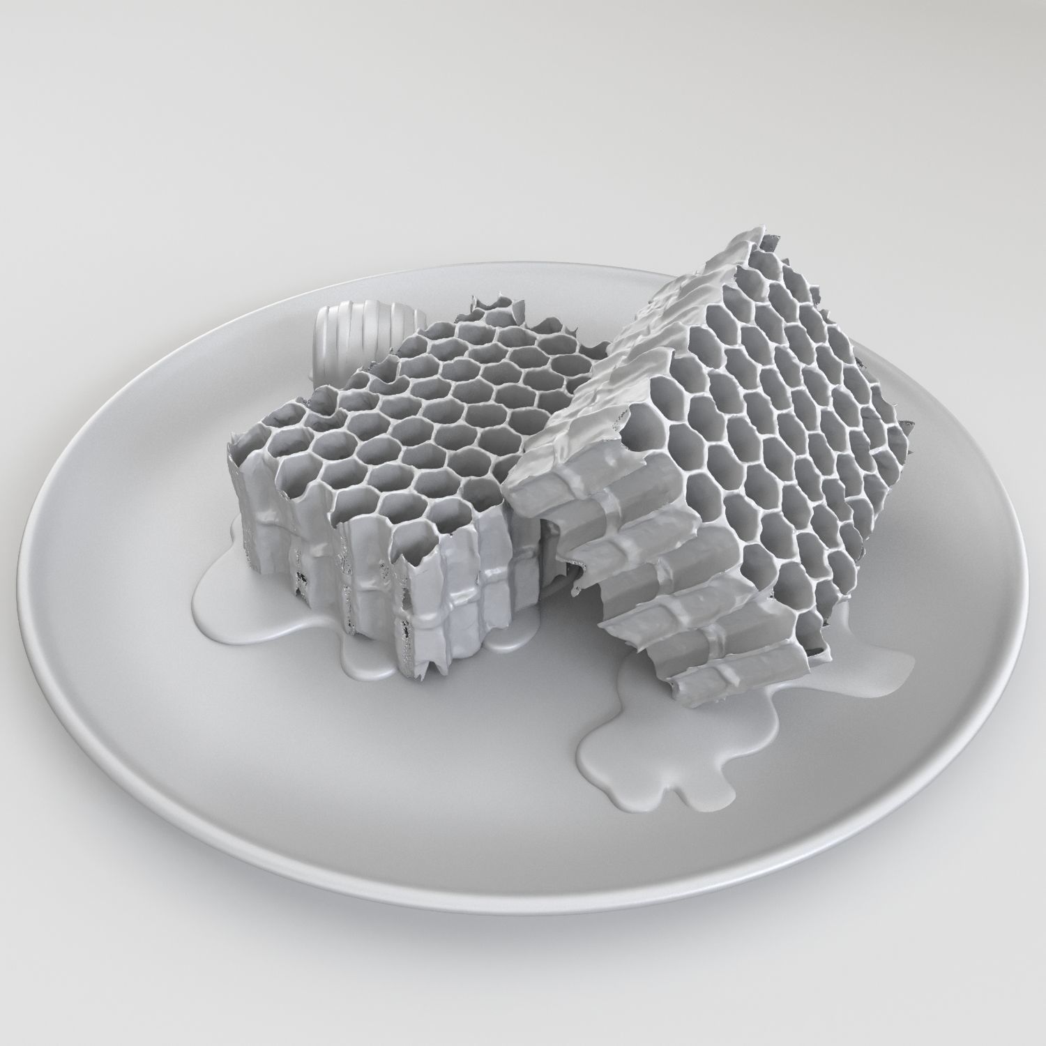 Honeycomb on plate 3D model | CGTrader