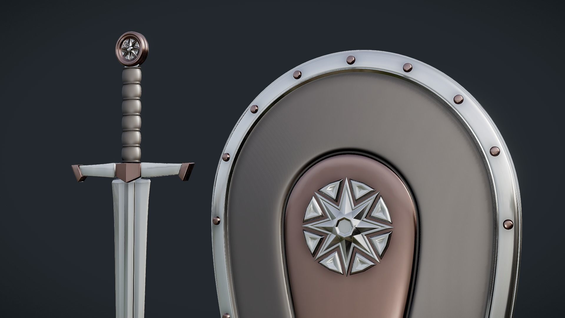 Old sword and shield of Kievan Rus 3D model | CGTrader