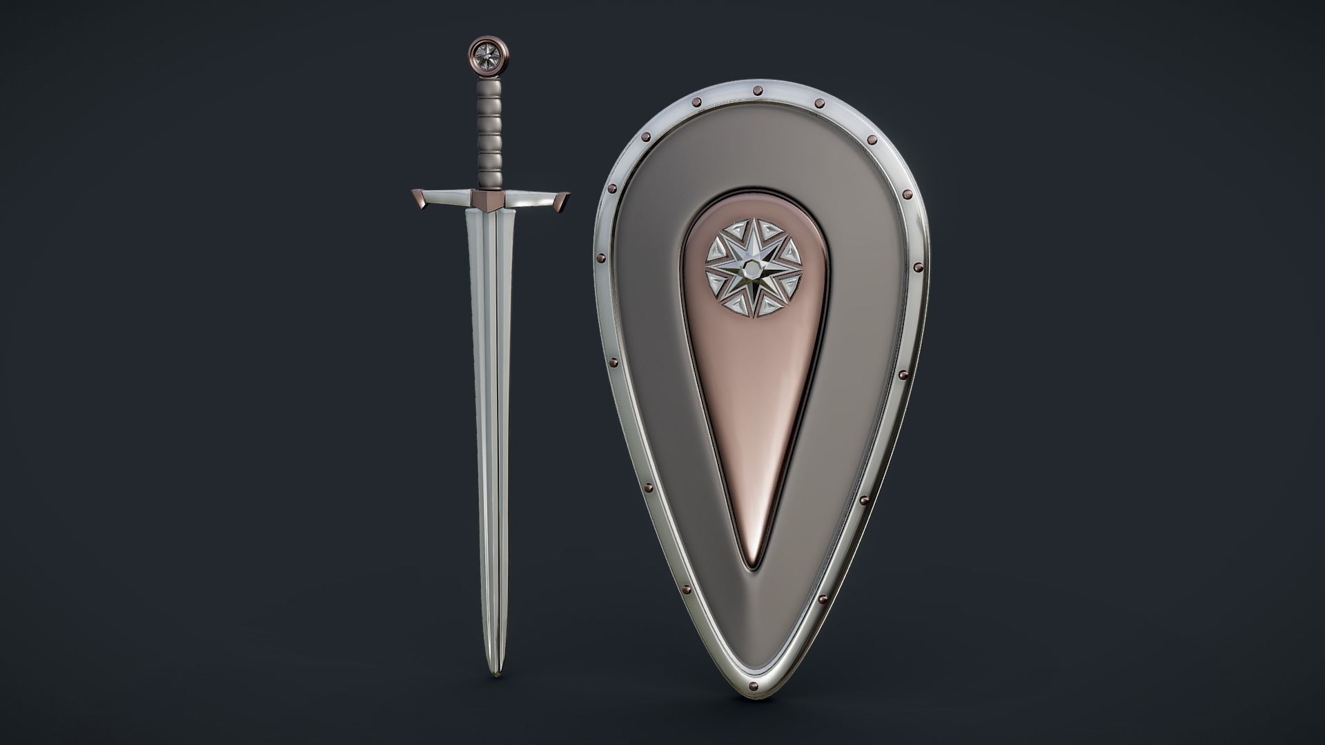 Old sword and shield of Kievan Rus 3D model | CGTrader