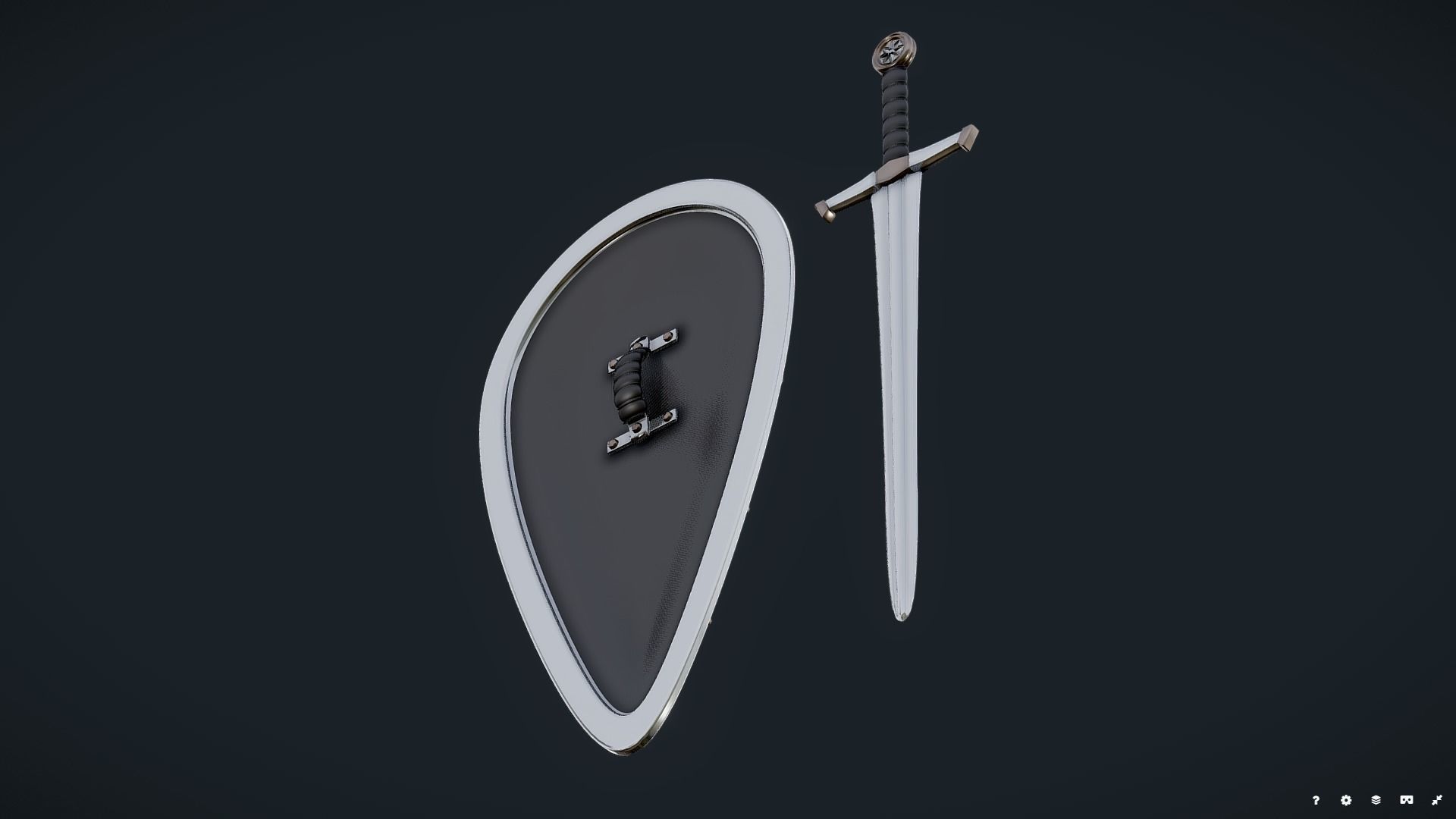 Old sword and shield of Kievan Rus 3D model | CGTrader