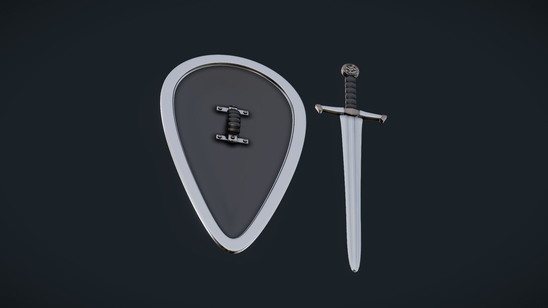 Old sword and shield of Kievan Rus 3D model | CGTrader