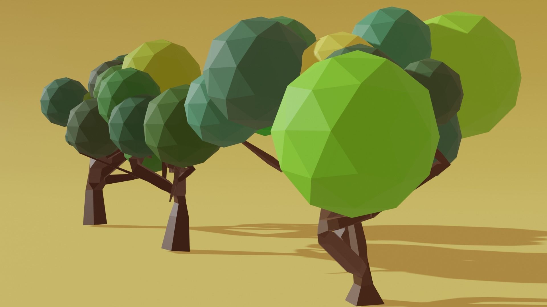Low Poly Trees tree with leaves free VR / AR / low-poly 3D model | CGTrader