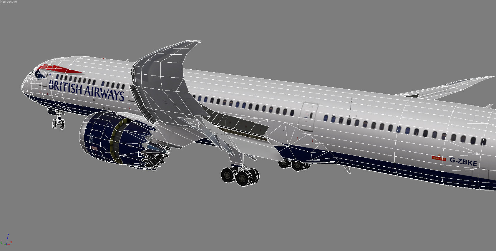 3D model Boeing 787-9 British airways livery VR / AR / low-poly rigged ...