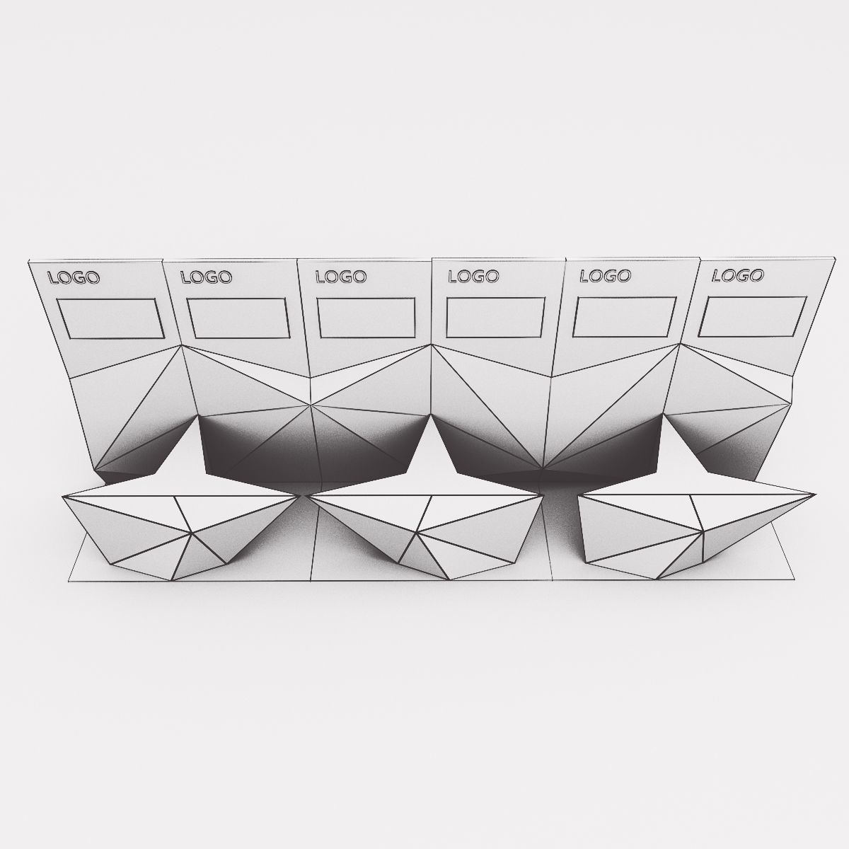 Low poly pod display stand with two monitors 3D model | CGTrader