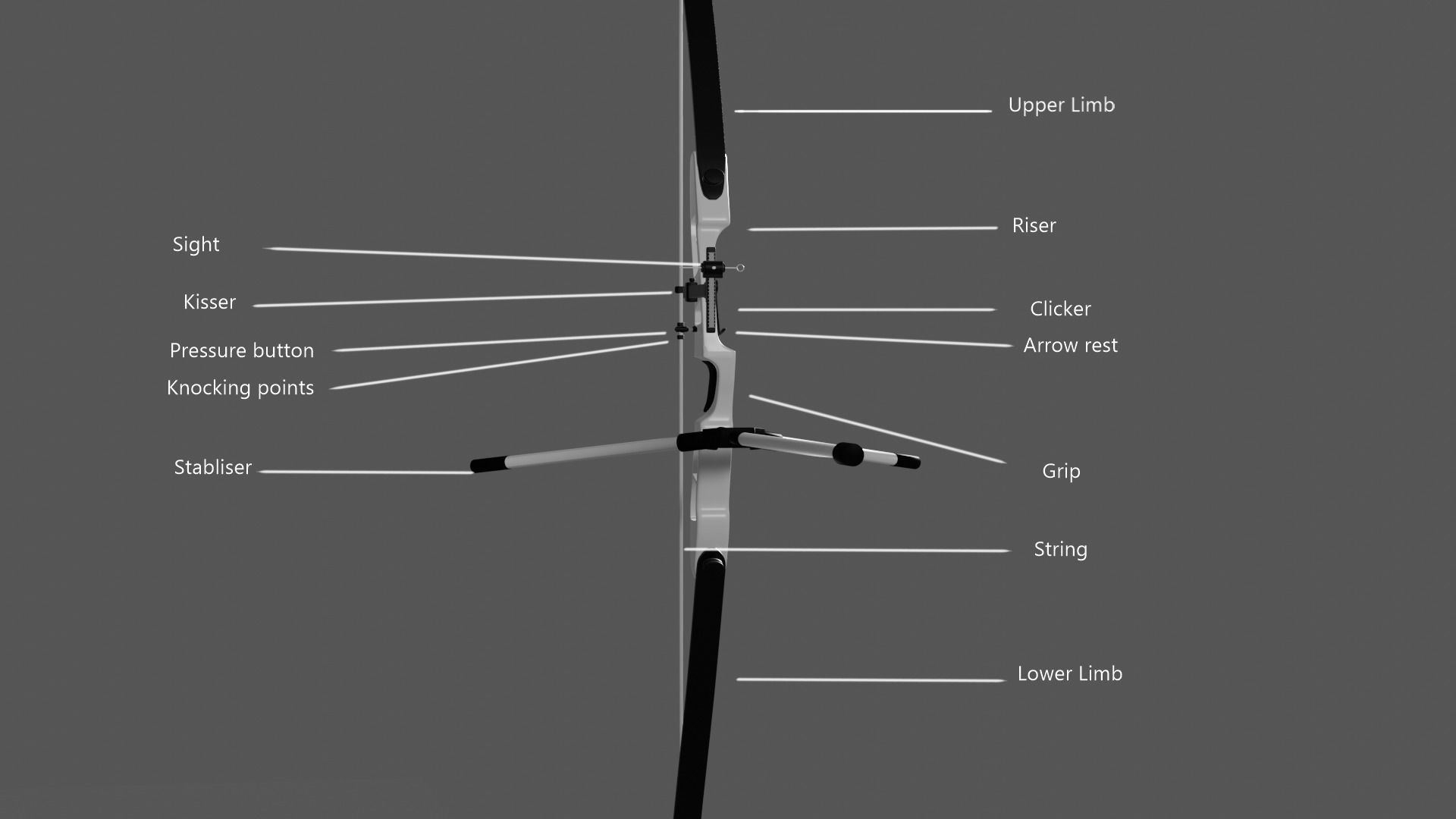 Olympic recurve bow free 3D model | CGTrader