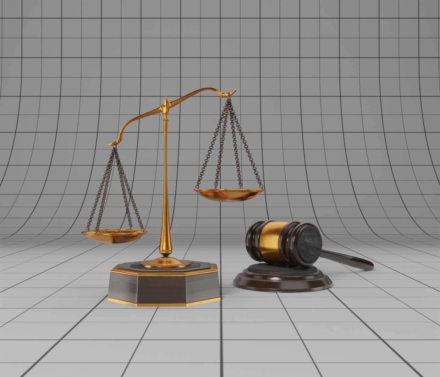 3D model Lawyer Libra and Hammer VR / AR / low-poly | CGTrader