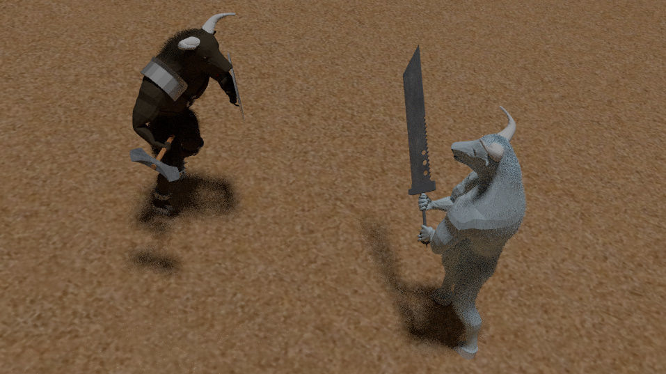 3D model Forest minotaur and snow minotaur with different weapons VR ...