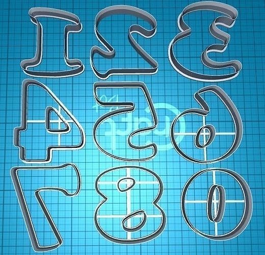 cookie cutter number set 3D model 3D printable | CGTrader