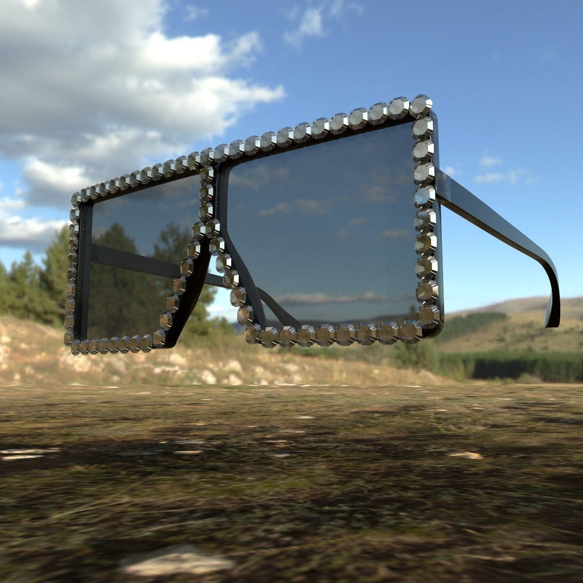 3D model Gucci Diamond Sunglasses VR / AR / low-poly | CGTrader