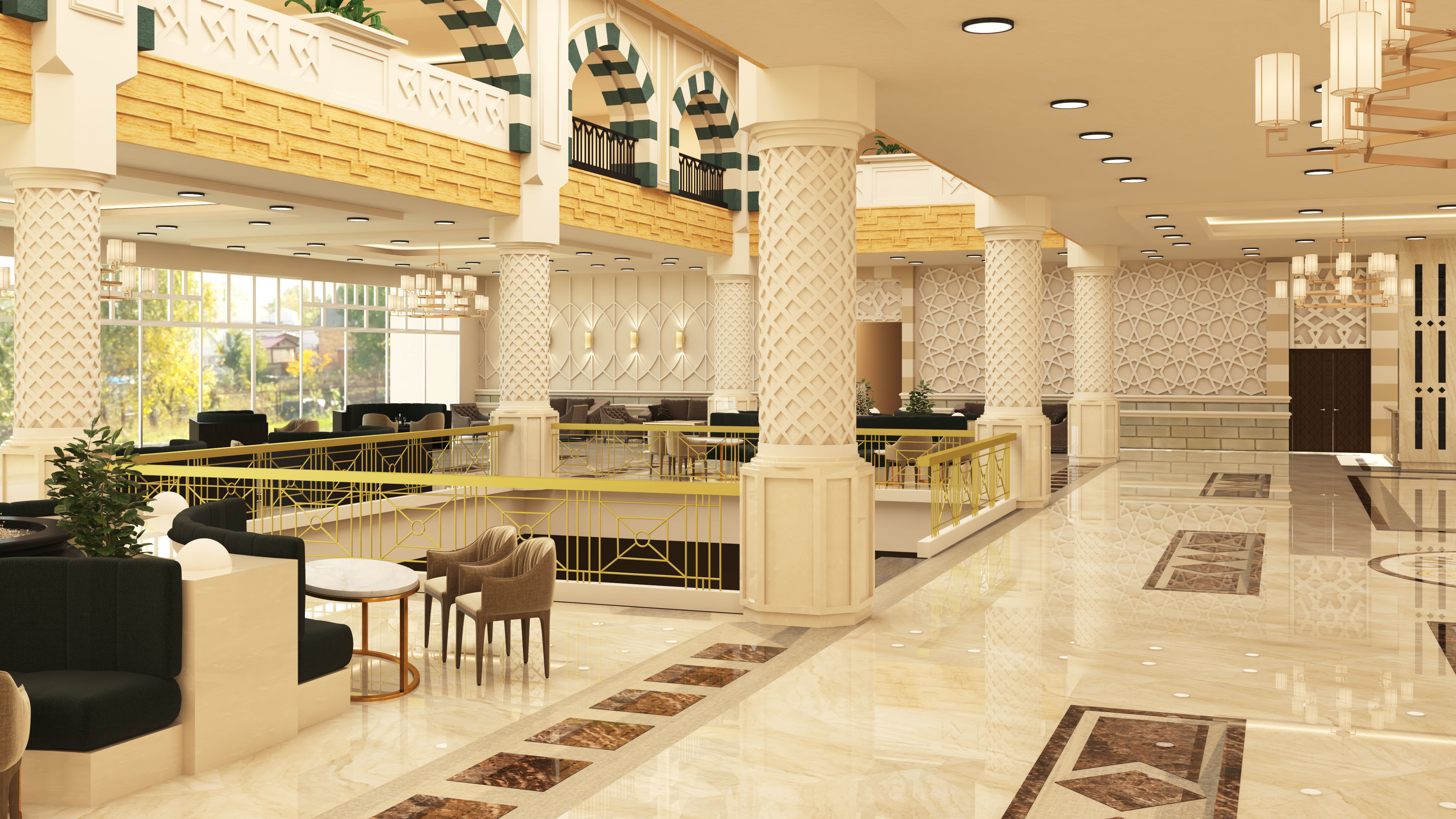 arabic hotel lobby 3D model | CGTrader