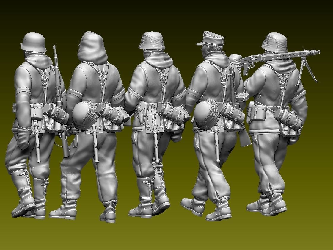 German soldiers 3D model 3D printable | CGTrader