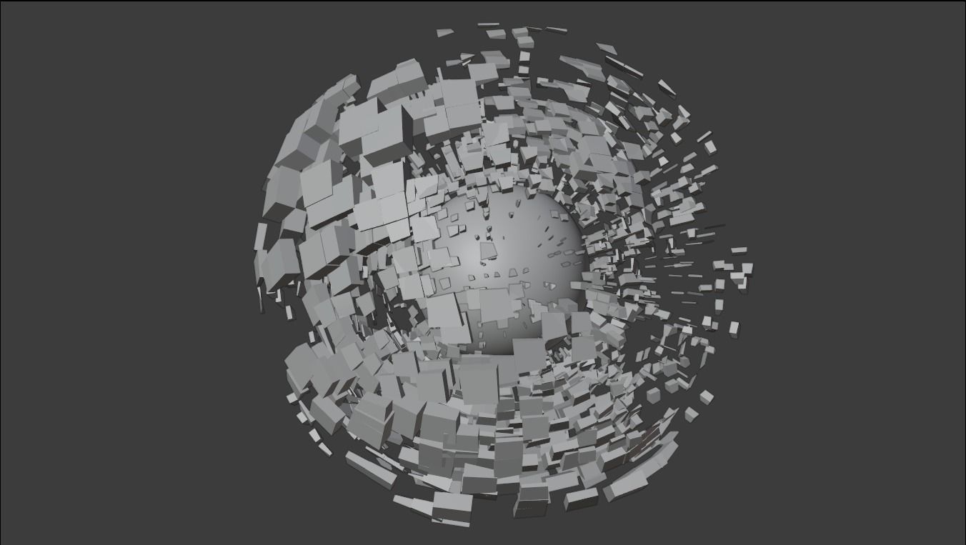 Abstract Destroyed Sphere 3D model animated | CGTrader