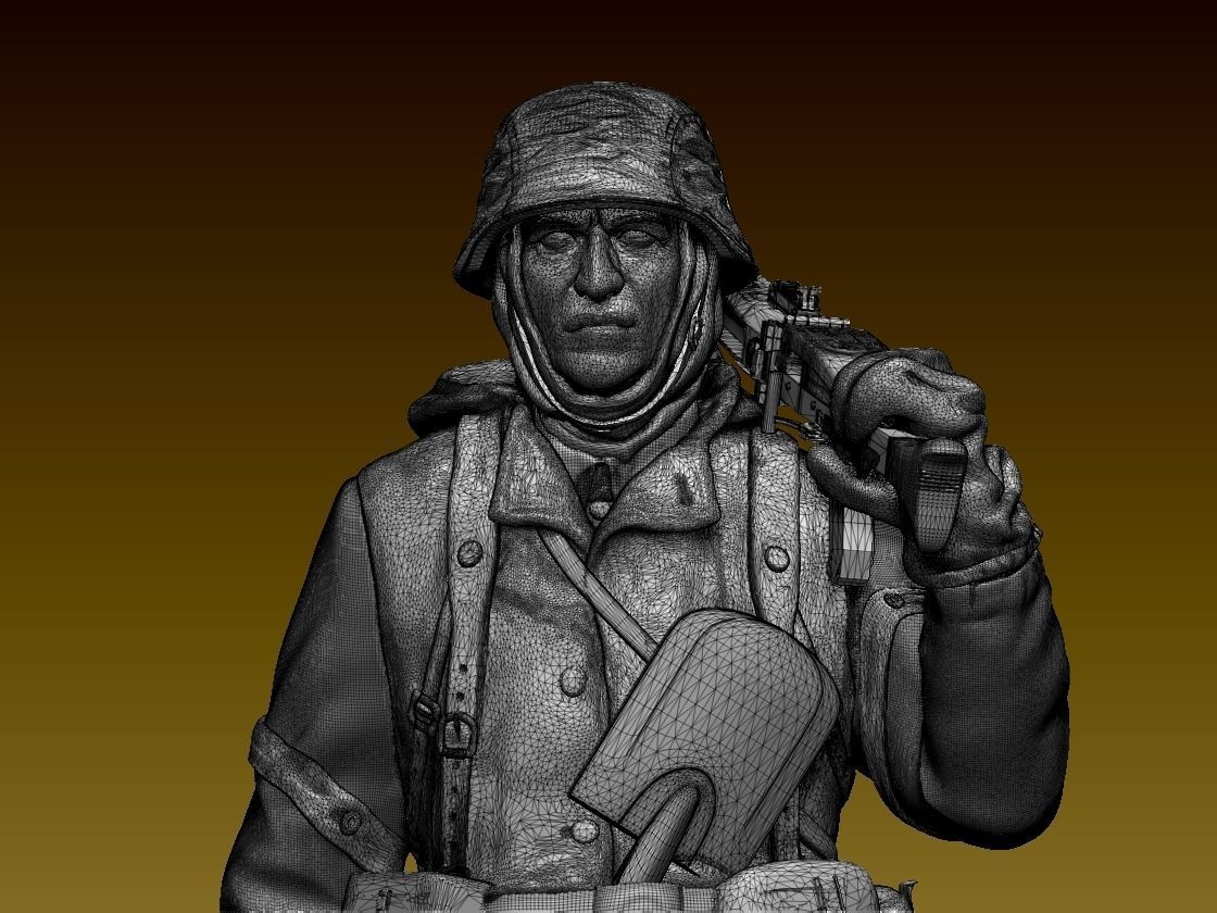 German soldier 3D model 3D printable | CGTrader