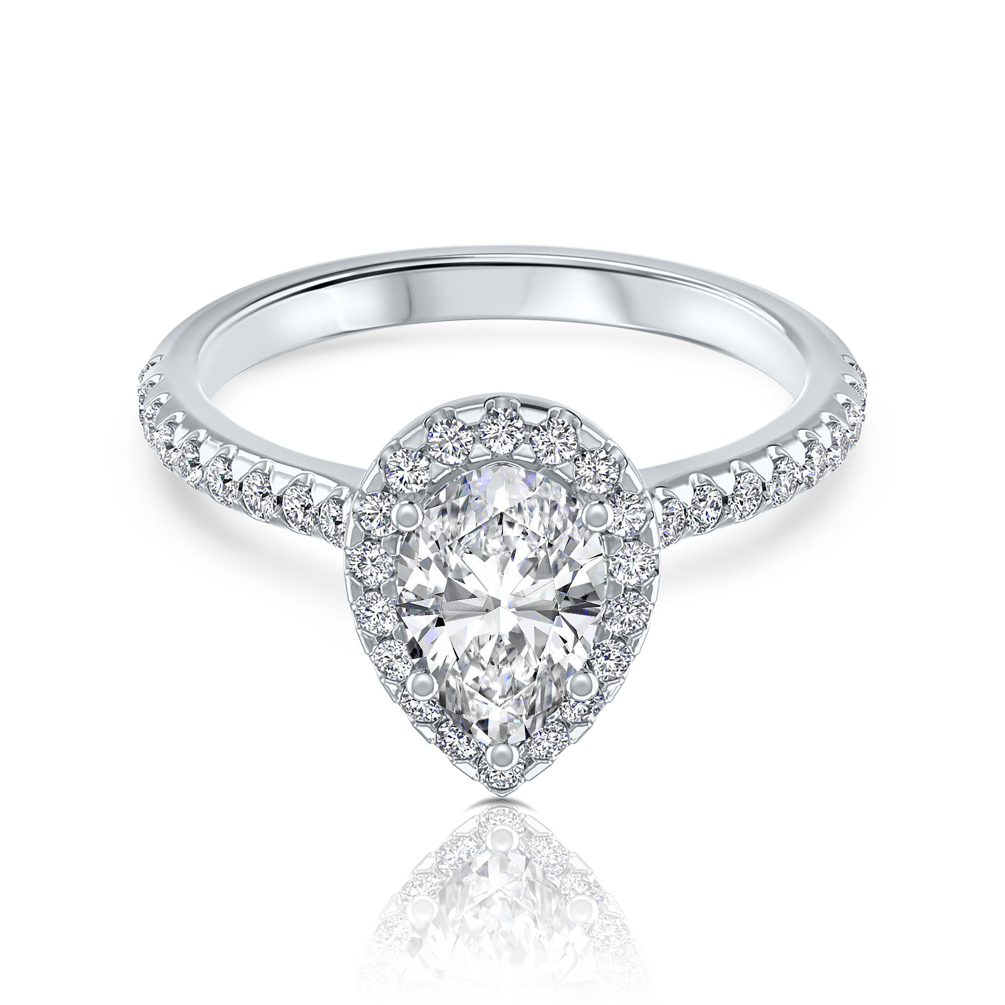 HELO PEAR SHAPE ENGAGEMENT RING 3D model 3D printable | CGTrader