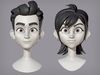 Male and female cartoon characters base mesh 3D model | CGTrader