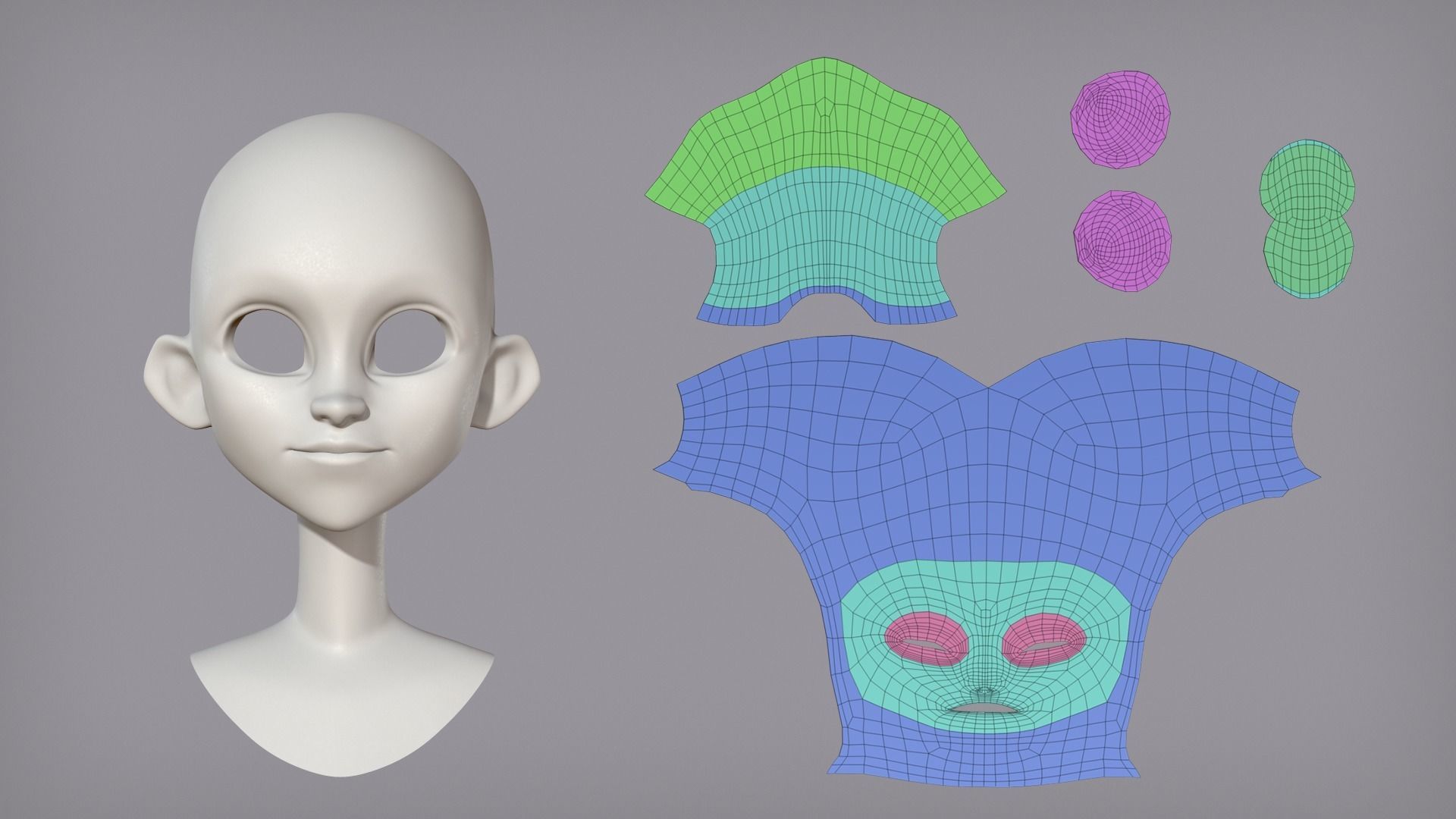 Male and female cartoon characters base mesh 3D model | CGTrader