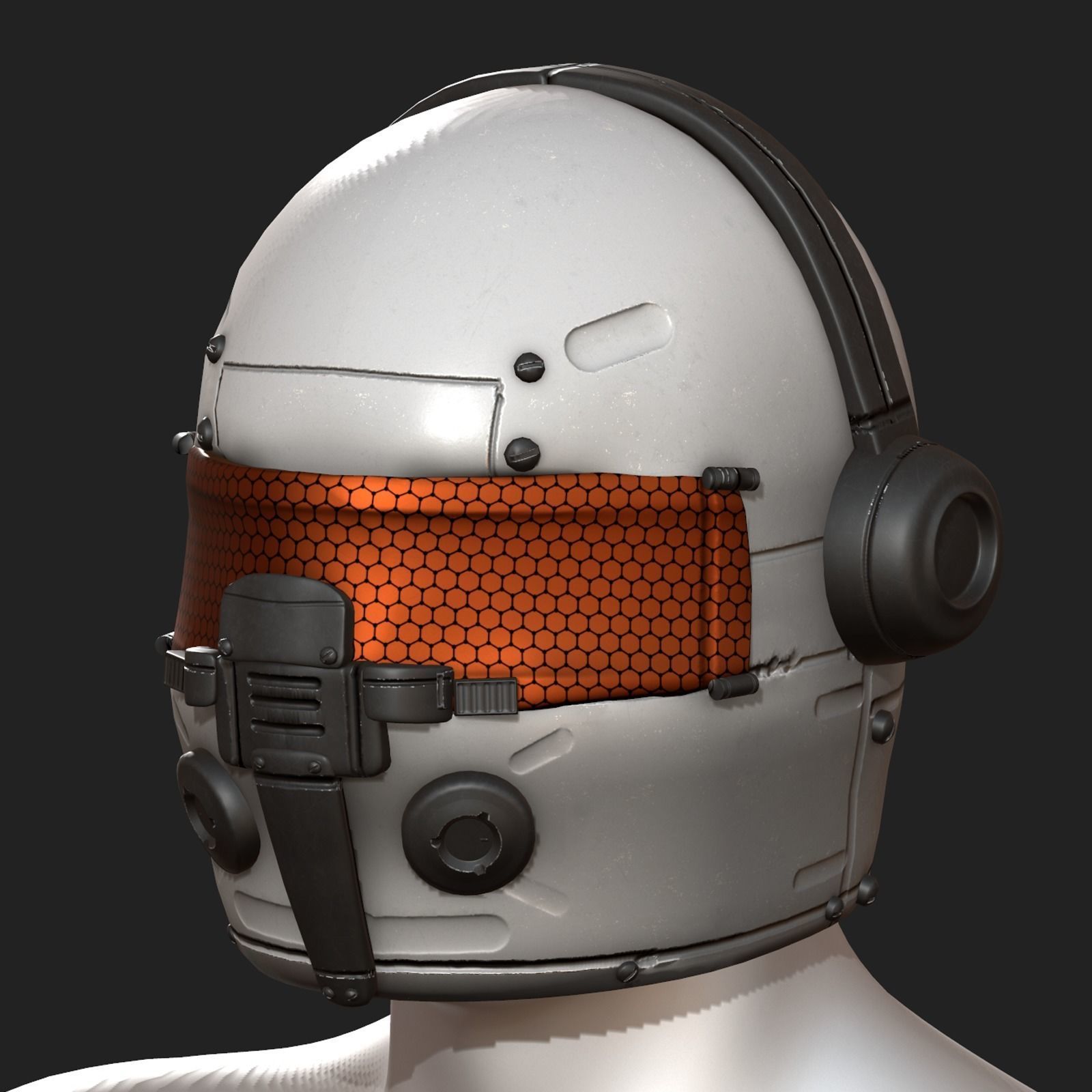 3D model Helmet scifi fantasy futuristic pilot VR / AR / low-poly ...