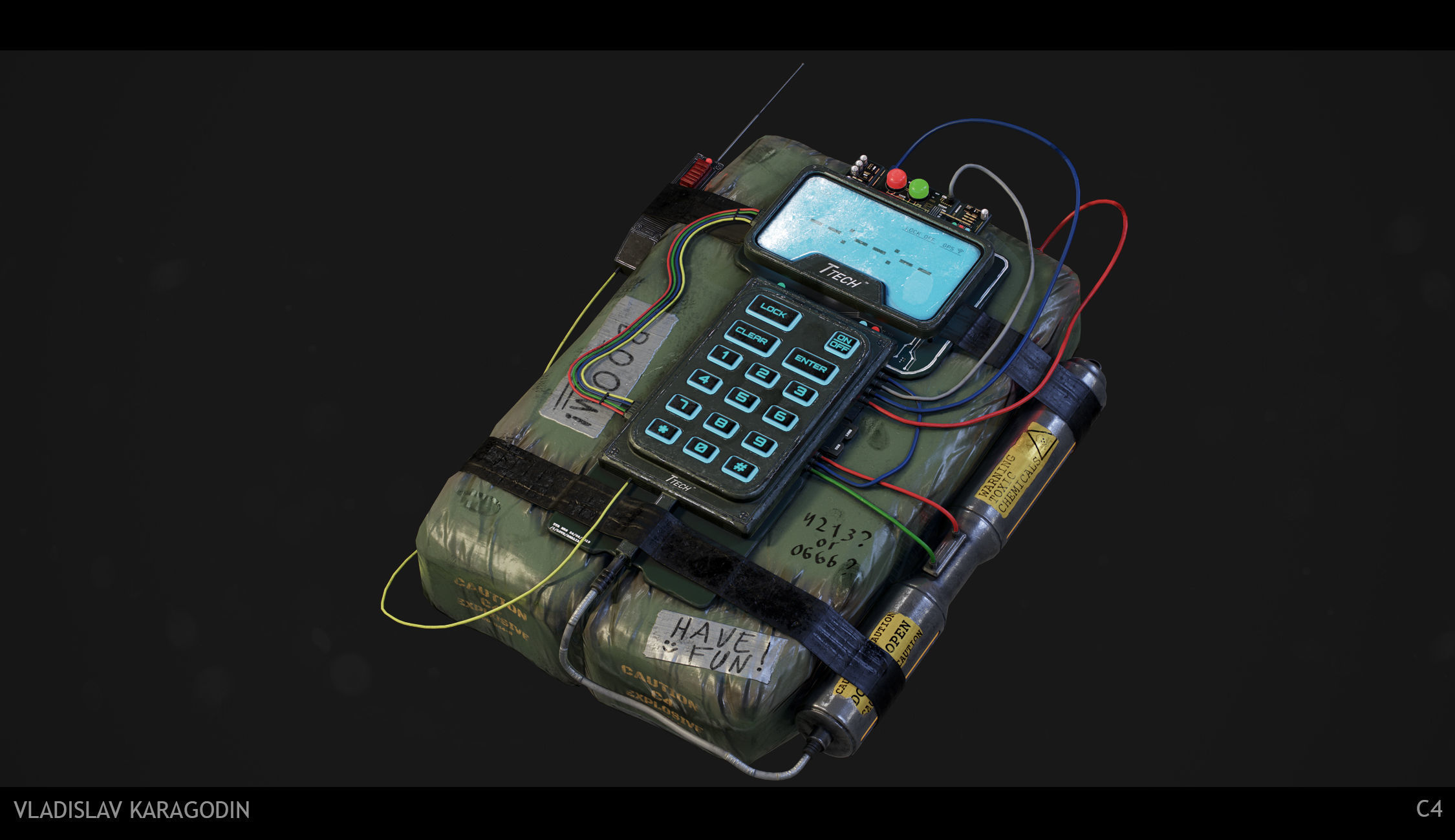 3D model C4 Explosive Bomb VR / AR / low-poly | CGTrader