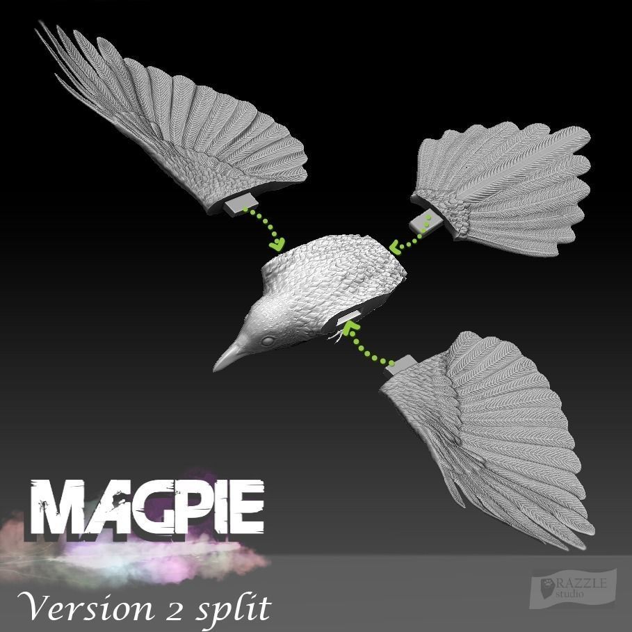 Magpie 3D model 3D printable | CGTrader