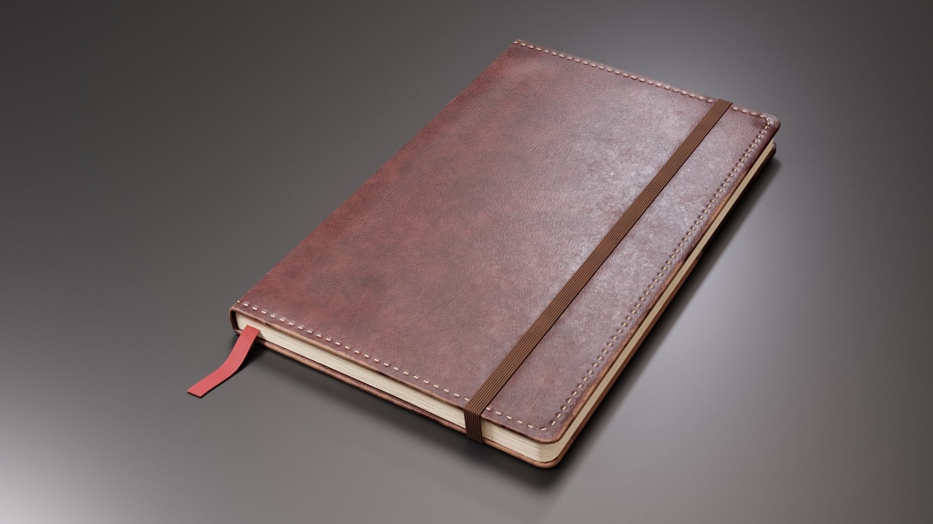 3D model Worn Leather Notebook VR / AR / low-poly | CGTrader