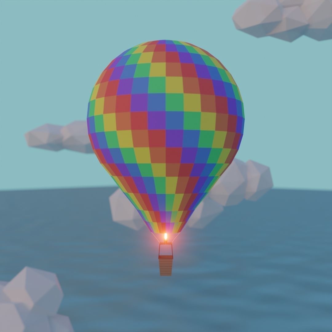 3D model Low Poly Hot Air Balloon VR / AR / low-poly | CGTrader