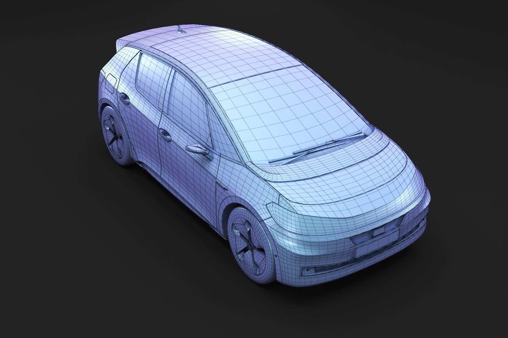 German electric compact car 3D model | CGTrader
