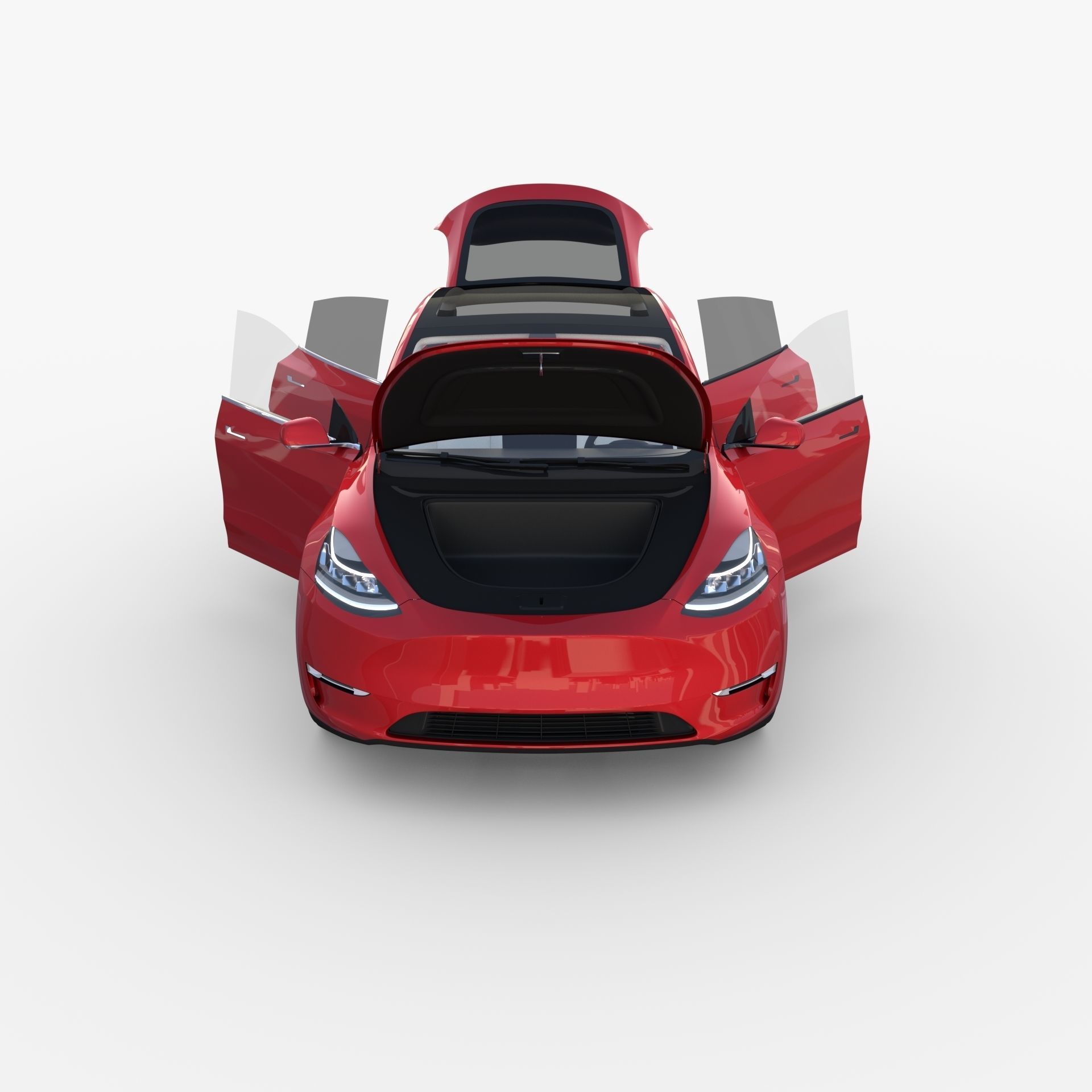 Tesla Model Y Red with interior 3D model | CGTrader