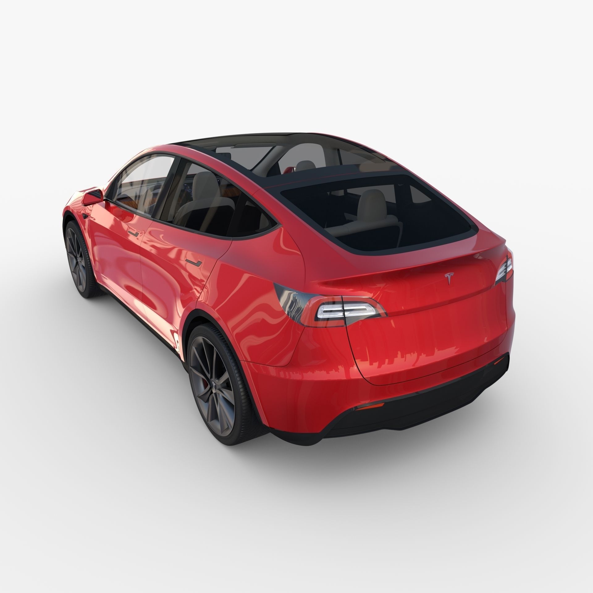 Tesla Model Y Red with interior 3D model | CGTrader