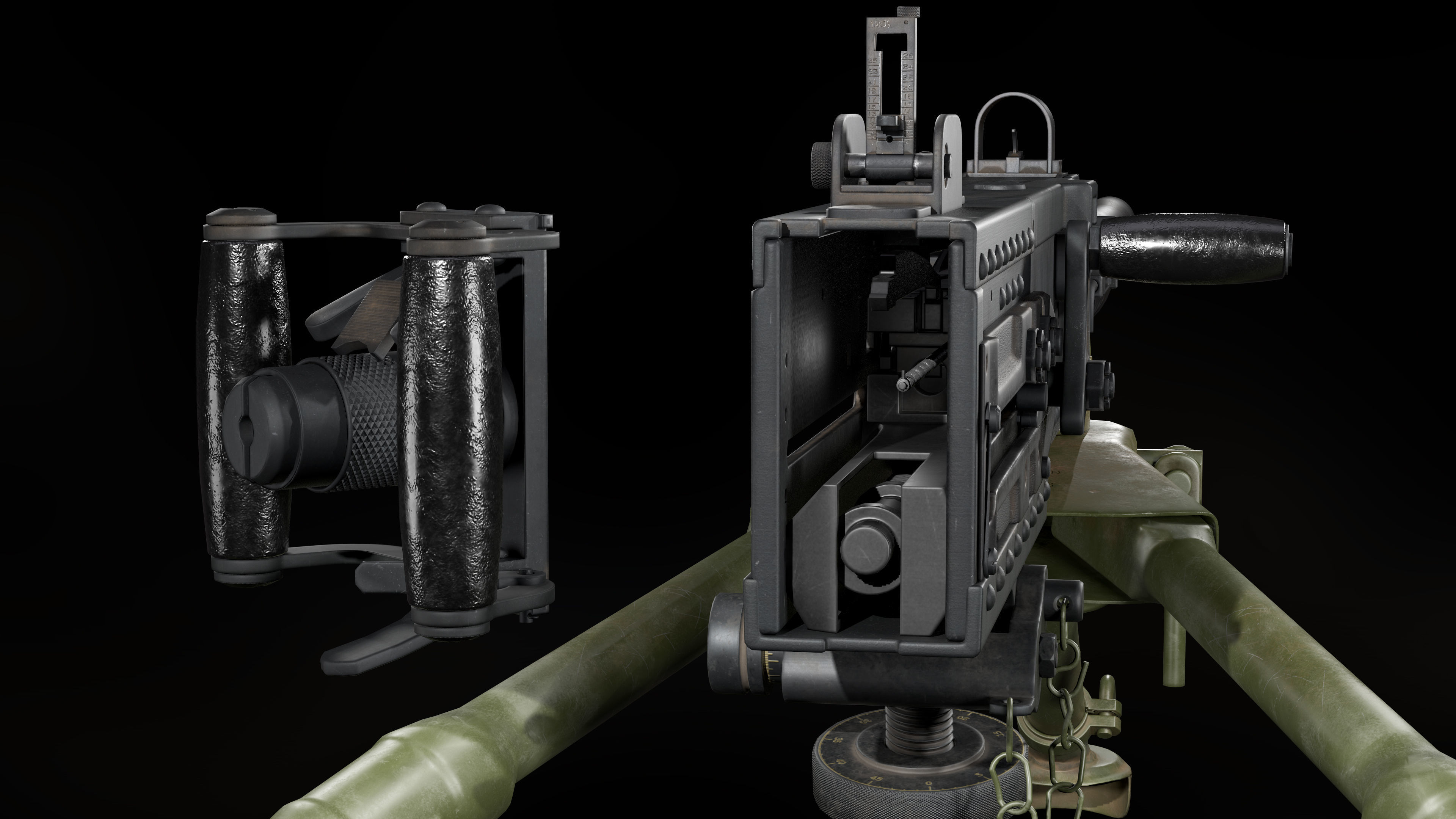 3D model M2 Browning Heavy Machine Gun With Inner Parts VR / AR / low ...