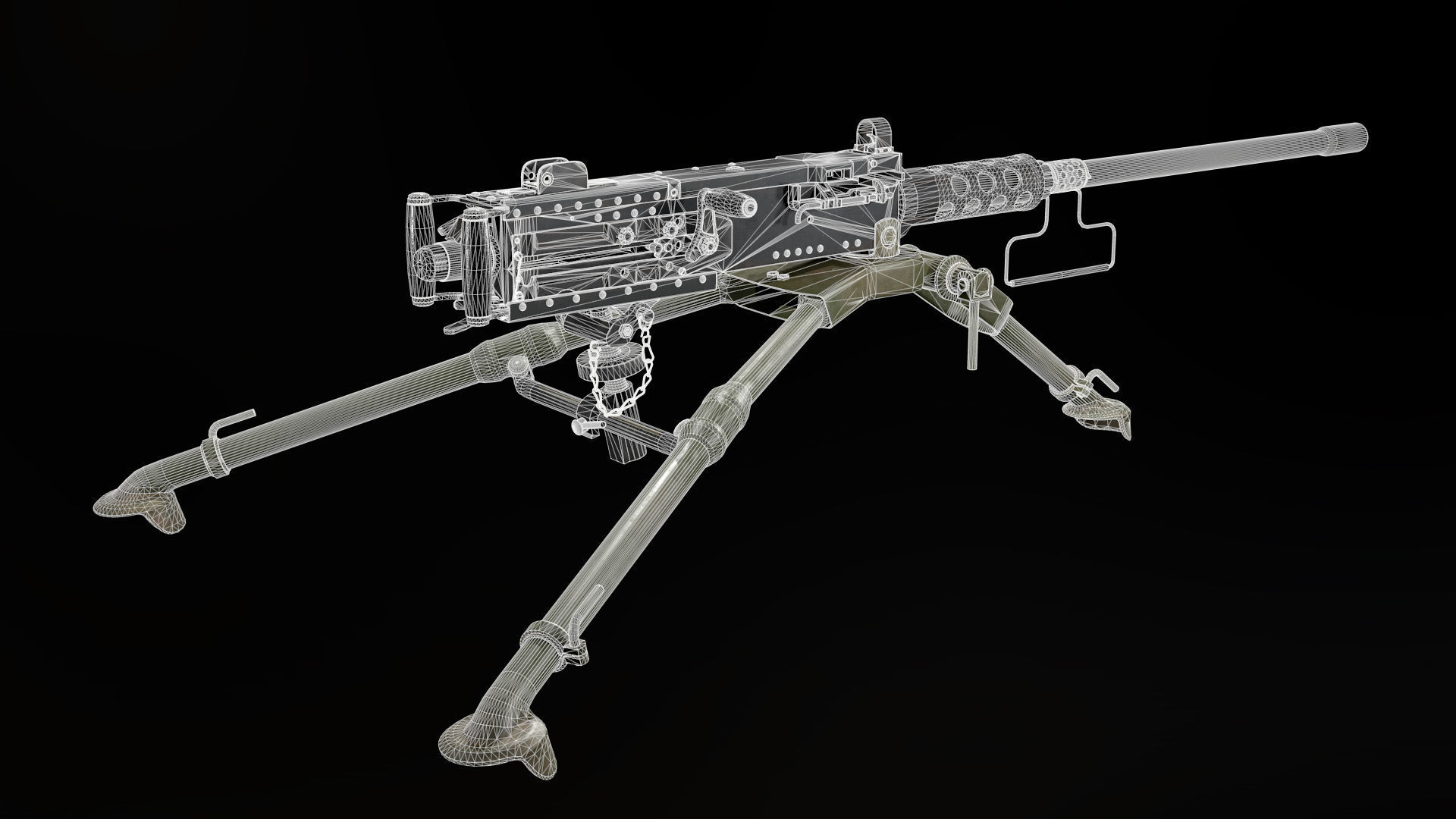 3D model M2 Browning Heavy Machine Gun With Inner Parts VR / AR / low ...