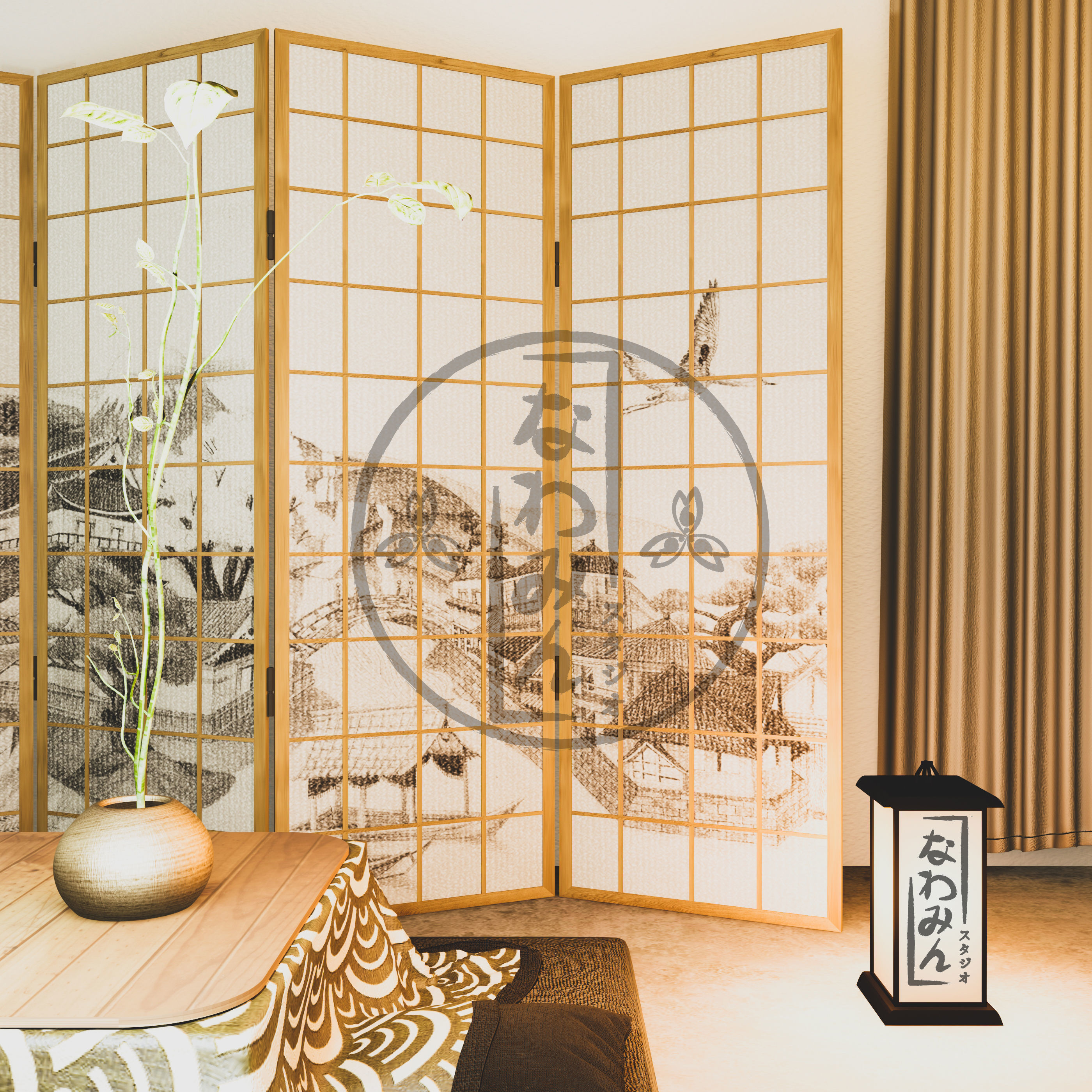 3D model Japanese partition 3D VR / AR / low-poly | CGTrader