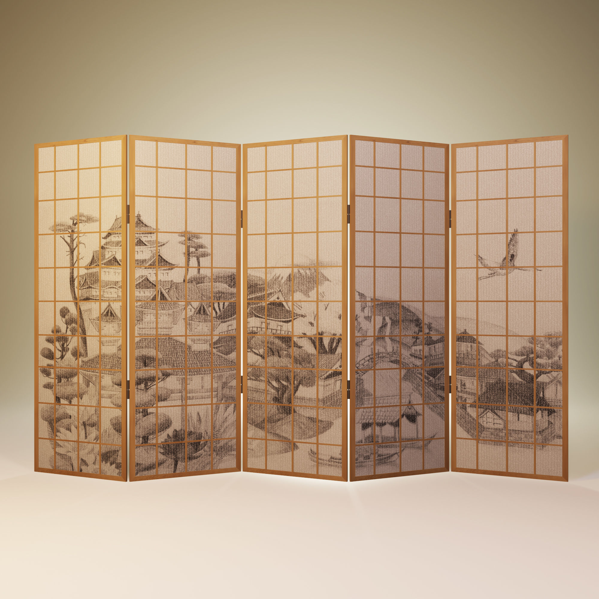 3D model Japanese partition 3D VR / AR / low-poly | CGTrader