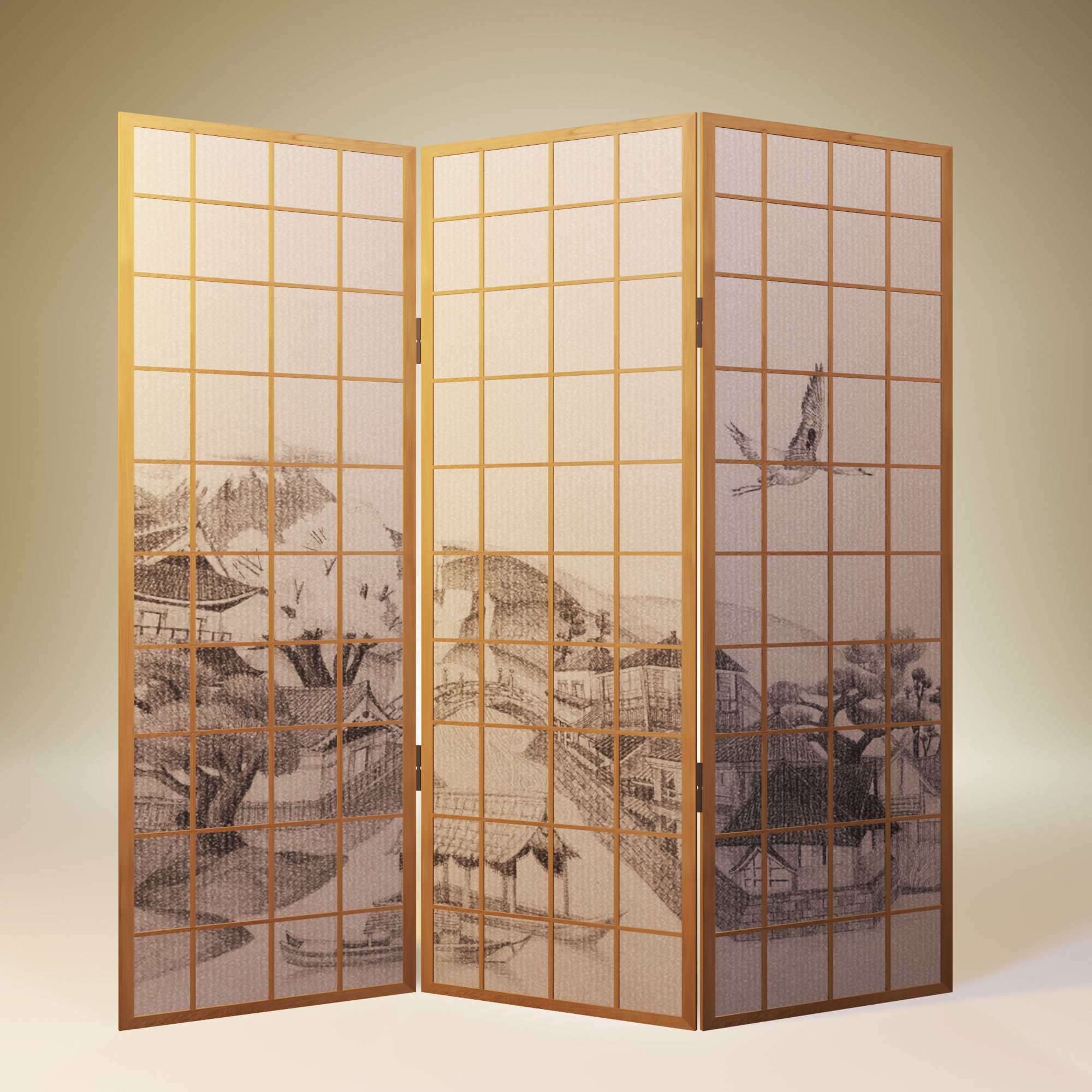 3D model Japanese partition 3D VR / AR / low-poly | CGTrader